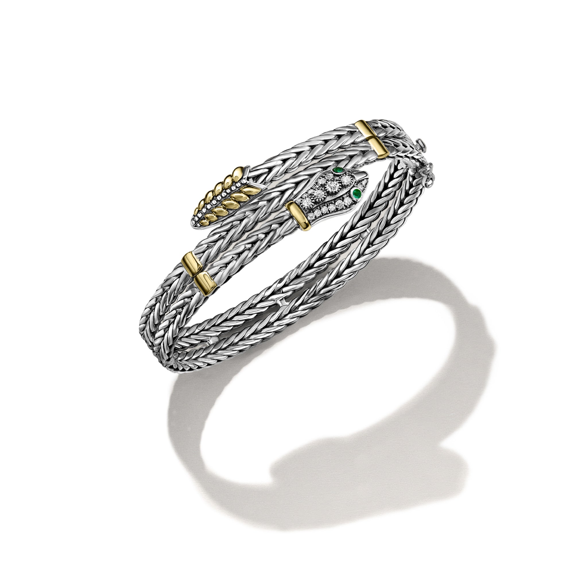 Roman Chain Snake Bangle by Azza Fahmy - Sterling Silver - Designer ...