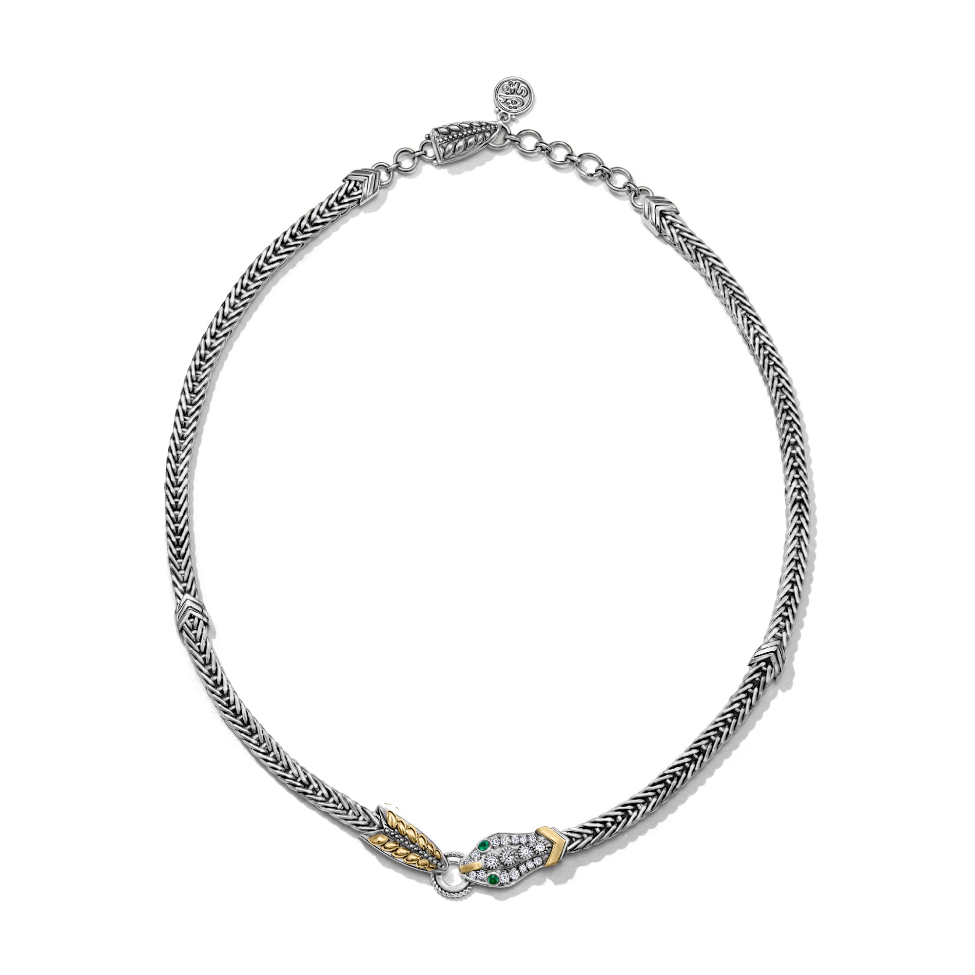 Snake Lock Necklace by Azza Fahmy - Sterling Silver|Gold - Designer ...