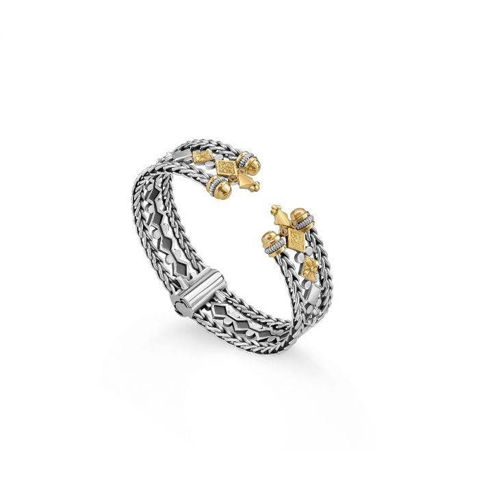 Roman Chain Bangle by Azza Fahmy - Gold|Sterling Silver - Designer ...