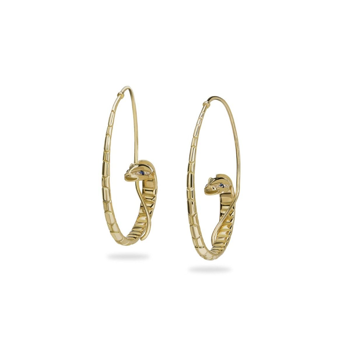Snake Hoop Earrings by Azza Fahmy - Gold - Designer Earrings | Azza ...